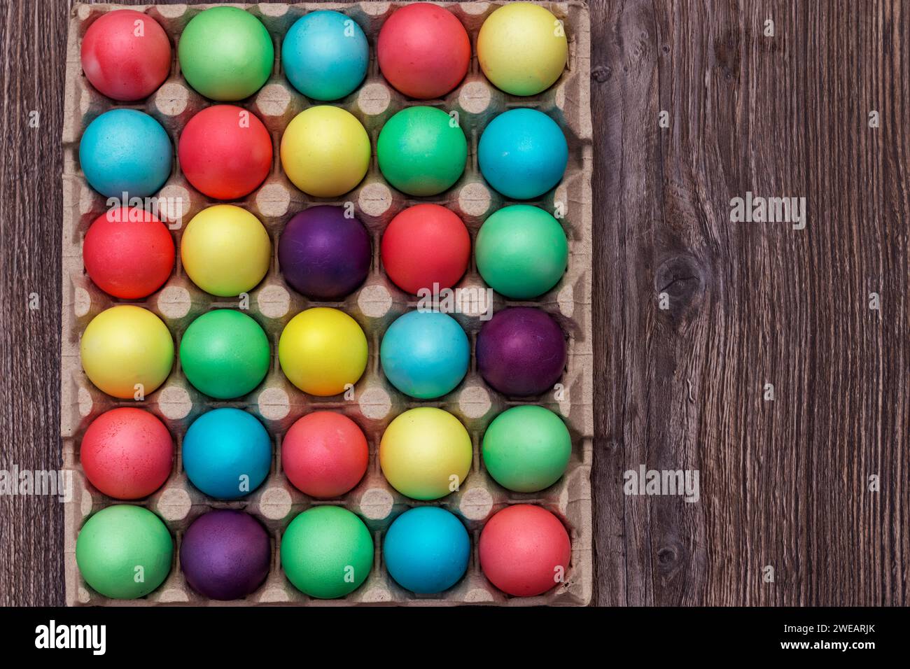 area laid out of colored Easter eggs Stock Photo - Alamy