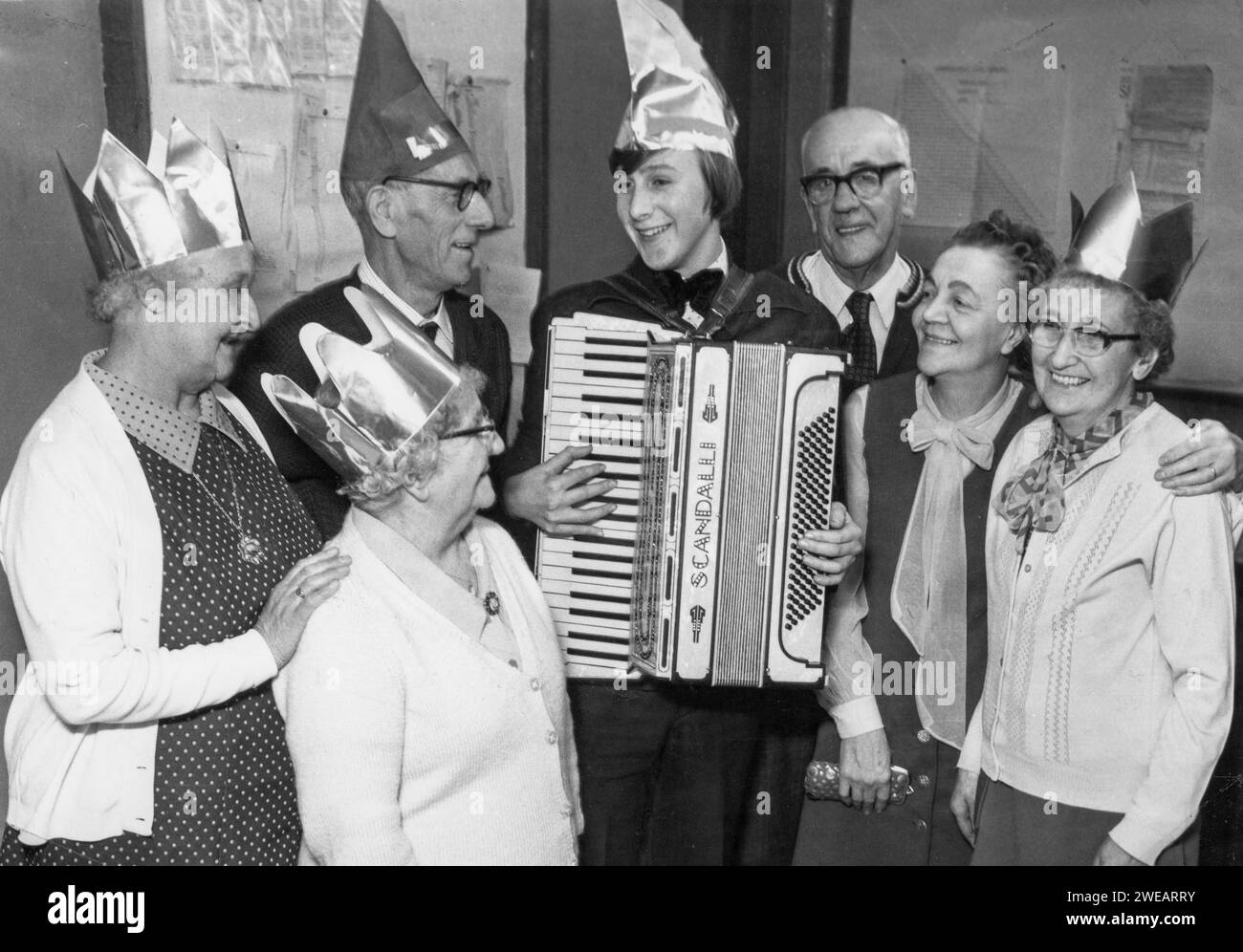 Pensioners being entertained at an Over 60's Club in the 1970's Stock ...