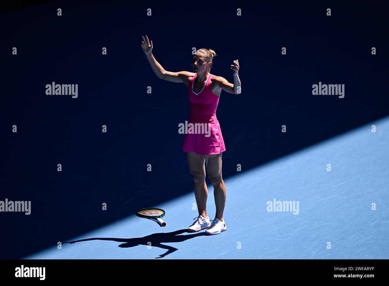 Paris, France. 23rd Jan, 2024. Marta Olehivna Kostyuk of Ukraine during ...