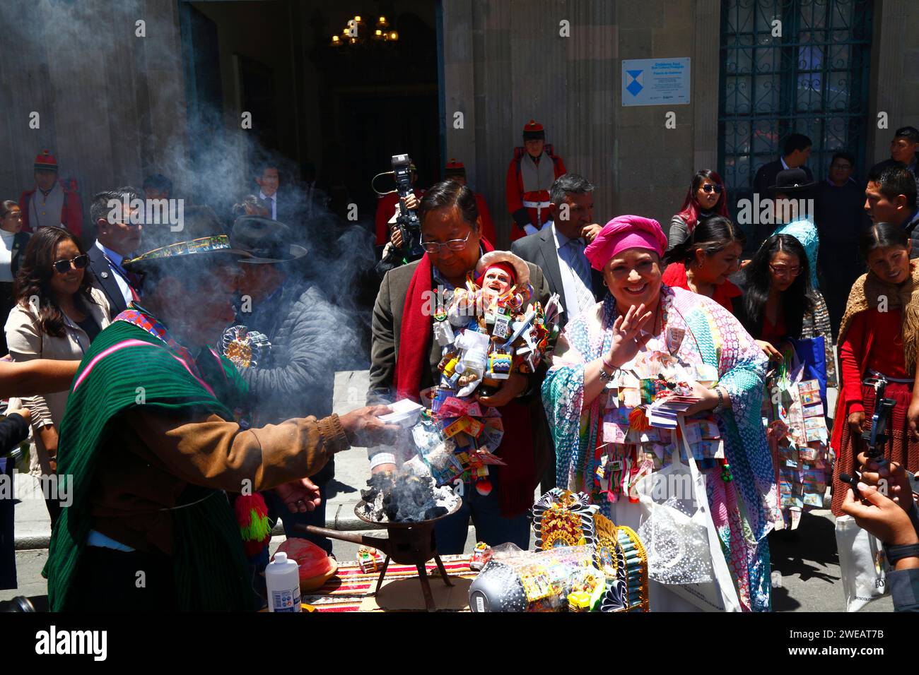 La Paz, BOLIVIA; 24th January 2024: Bolivian president Luis Arce ...