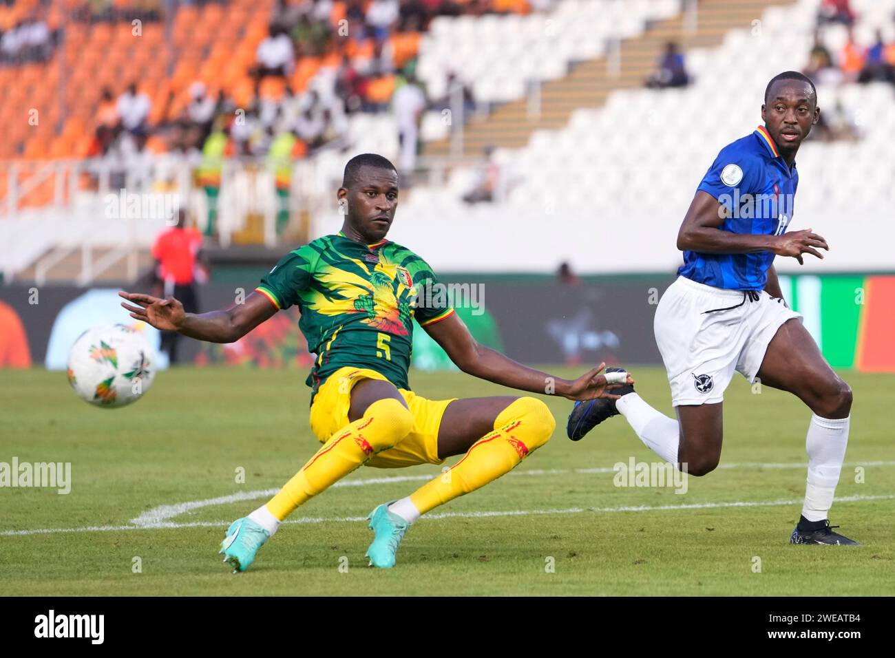 Namibia's Peter Shalulile, right, challenges for the ball with Namibia ...