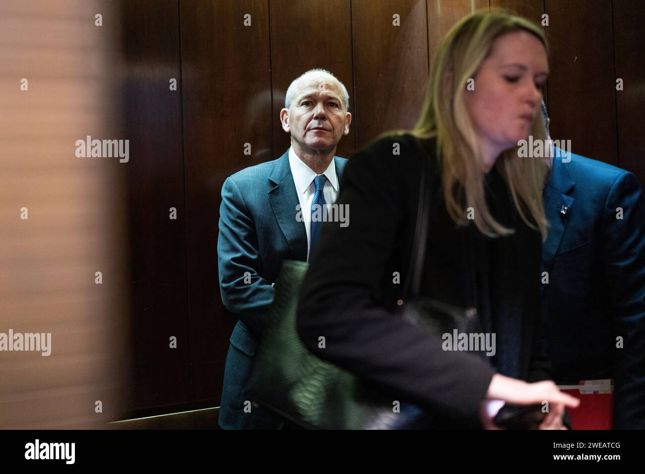 UNITED STATES - JANUARY 24: Dave Calhoun, CEO of Boeing, leaves a ...