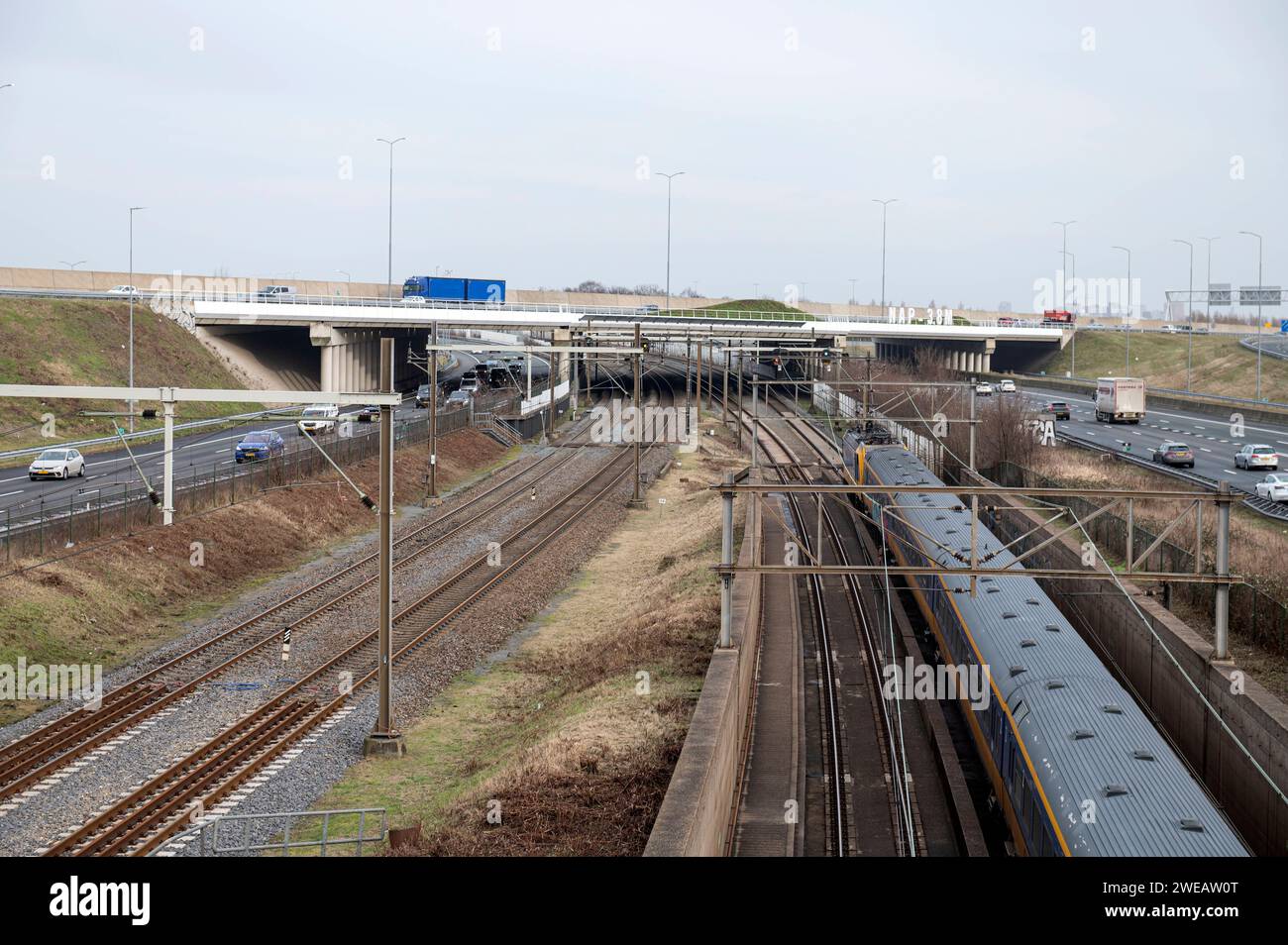 Amsterdam The Netherlands 24th January 2024 A train emerges from the ...