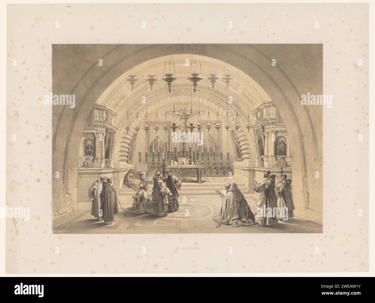 Golgotha Chapel in Jerusalem, François Stroobant, After Louis Haghe ...