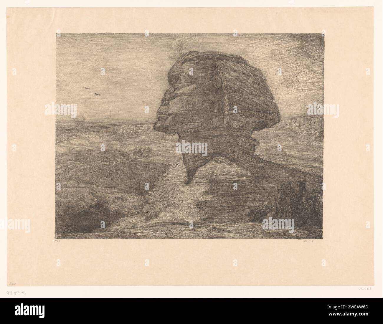 SFINX VAN GIZEH, Marius Bauer, 1895 print paper sphinx (lion/woman ...