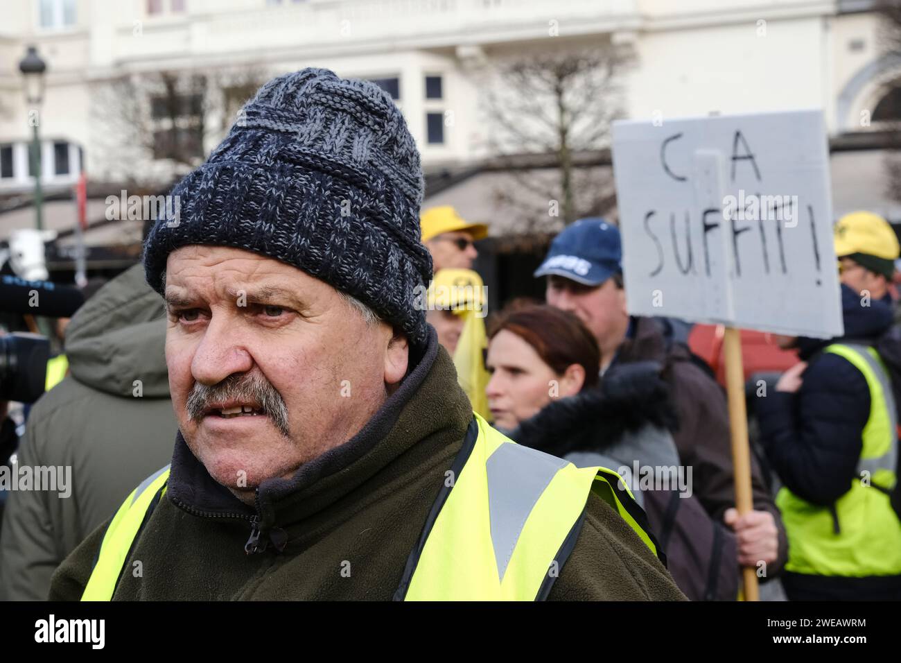 Brussels, Belgium. 24th Jan, 2024. French and Belgian farmers stage a ...