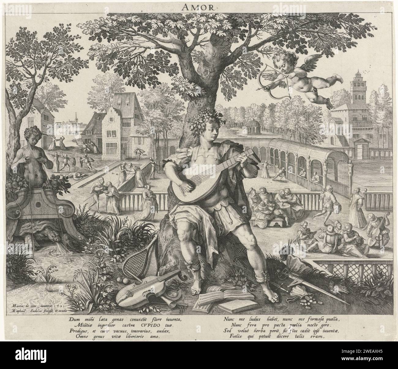 Youth under the influence of love, Raphaël Sadeler (I), After Maerten ...