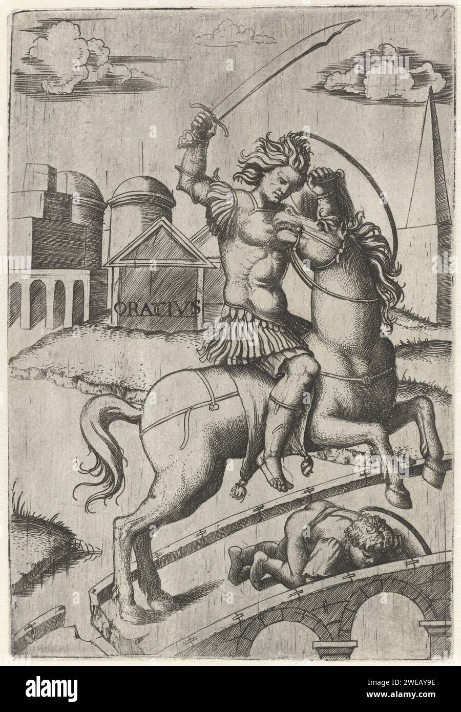 Attacker with sword engraving hi-res stock photography and images - Alamy