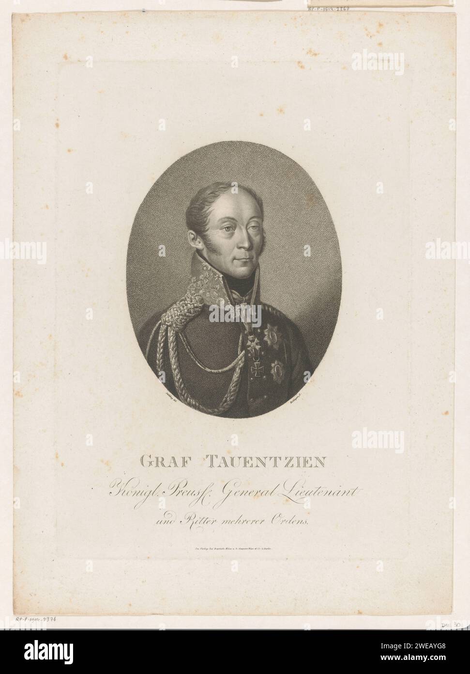 Portrait van Friedrich Bogislav Emanuel, Count Tauentzien von ...