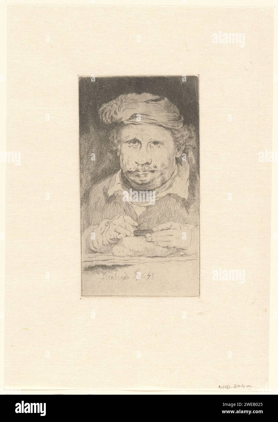 Self-Portrait, Drawing on an Etching-Plate, Pierre François Basan ...
