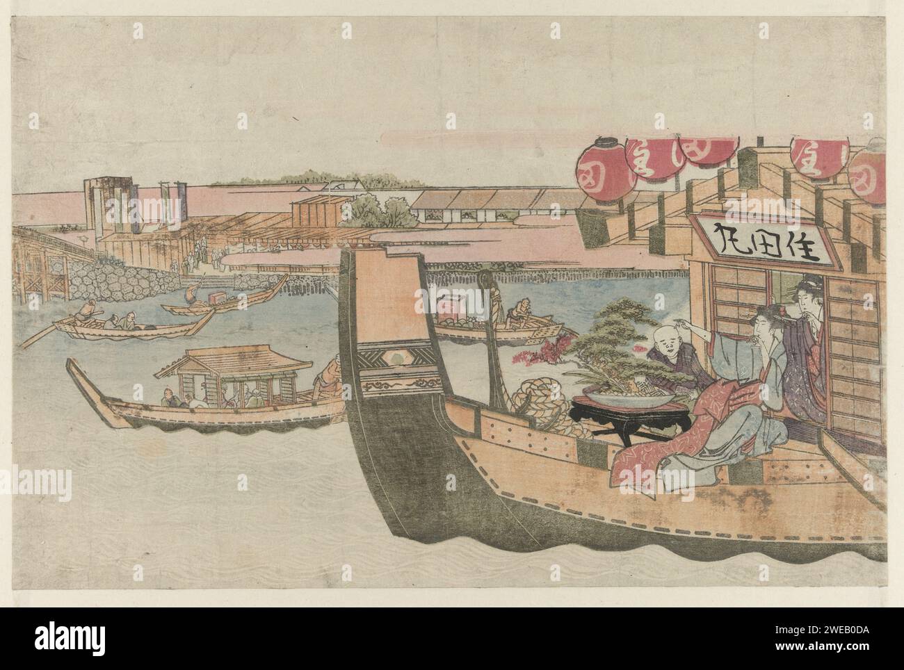 Boating on Sumida River, Katsushika Hokusai, C. 1815 --c. 1820 print ...