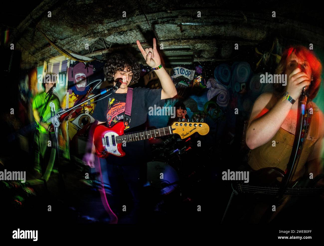 The band DIE SPITZ performs at the FarOut Lounge, Austin, Texas Stock ...