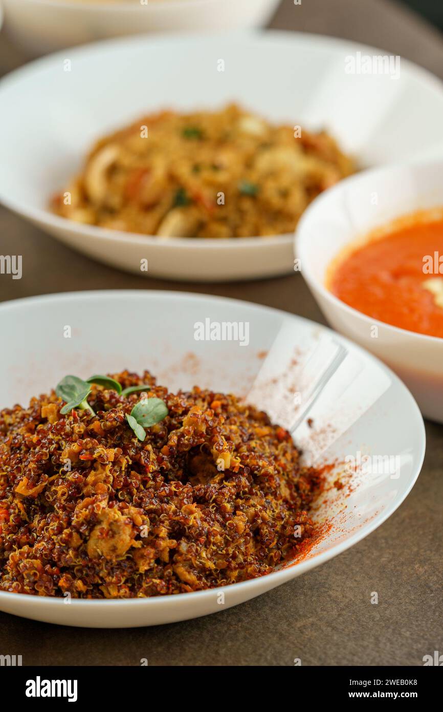 elegant fancy healthy vegan gluten-free food Stock Photo - Alamy