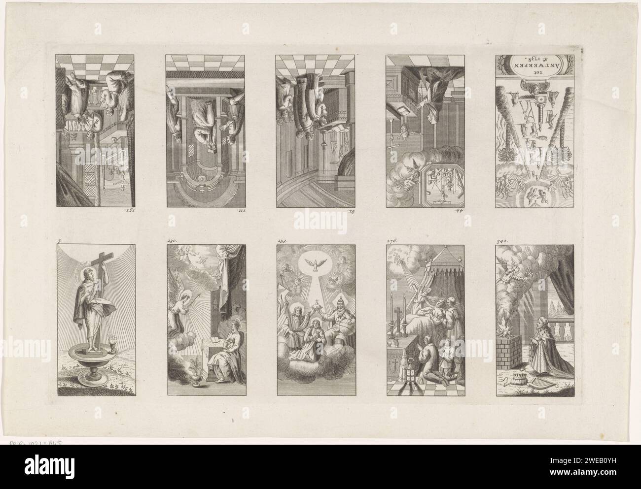 Title page and book illustrations for a book about the Roman Catholic ...