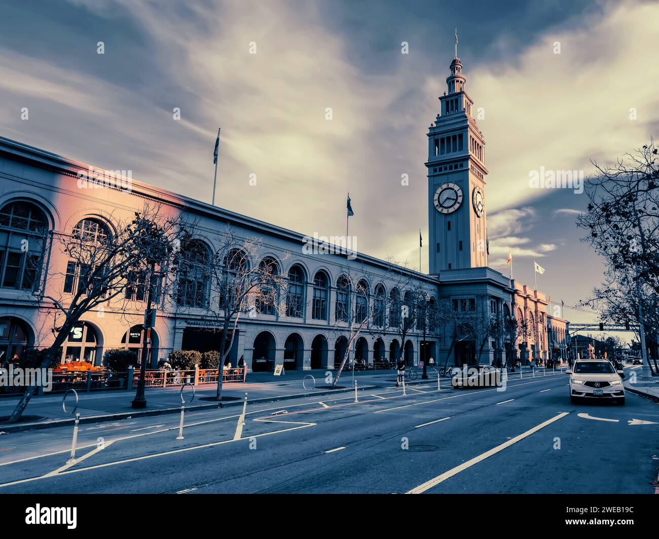 View of the exterior of San Francisco iconic structure, the Ferry ...