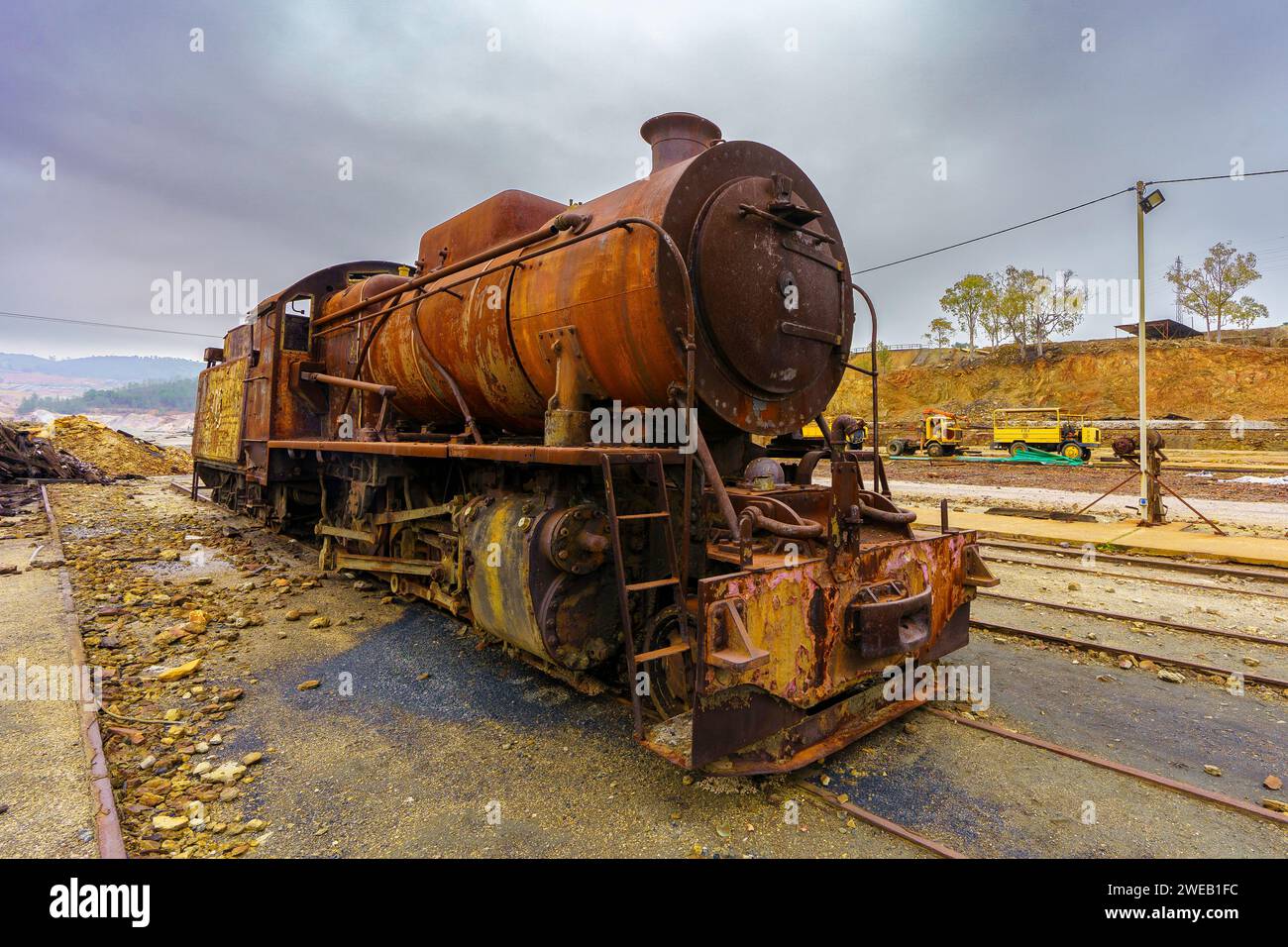 Old steam locomotive once in service at the Rio Tinto Mine, Andalucia ...