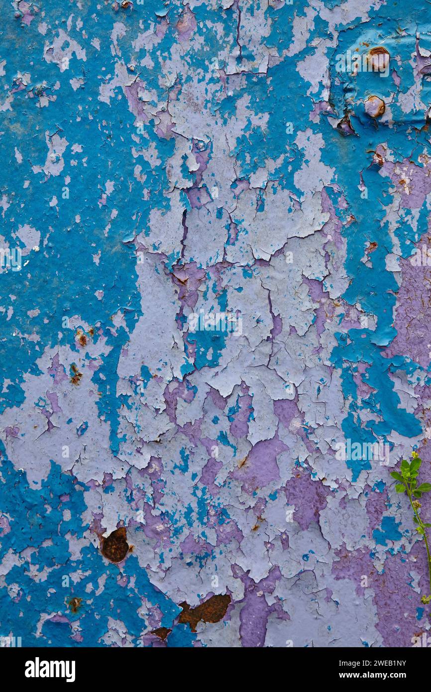 Aged Blue Paint Texture - Peeling Layers and Cracks Close-Up Stock ...
