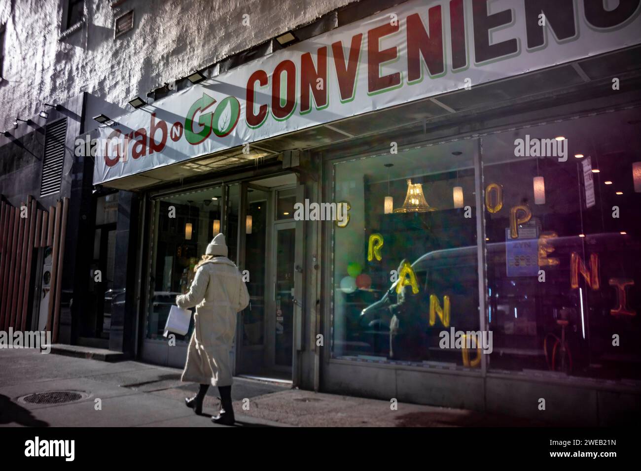 Grand opening of the “Grab n’ Go” convenience store in Chelsea in New ...