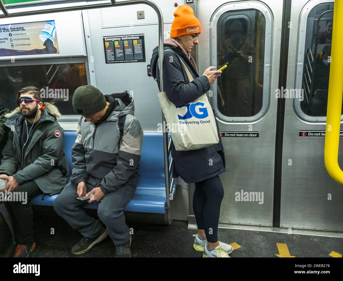 Weekend ridership in the New York subway on Sunday, January 21, 2024 ...