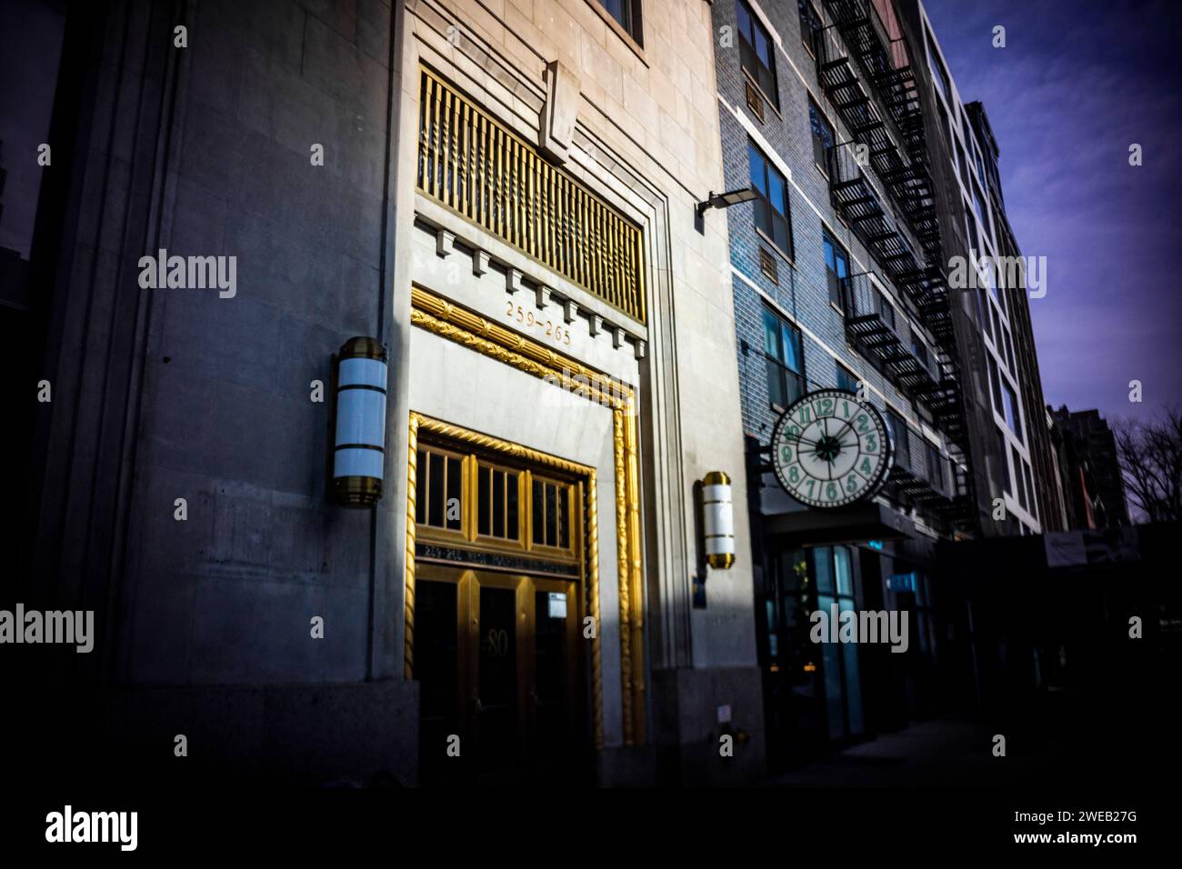 Entrance to the neo-gothic 80 Eighth Avenue office building in the ...