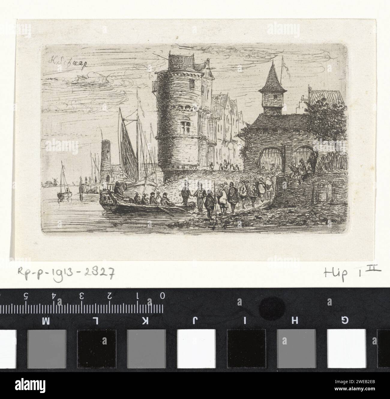 Reception of passengers on a ship, Henri Adolphe Schaep, 1841 - 1870 ...