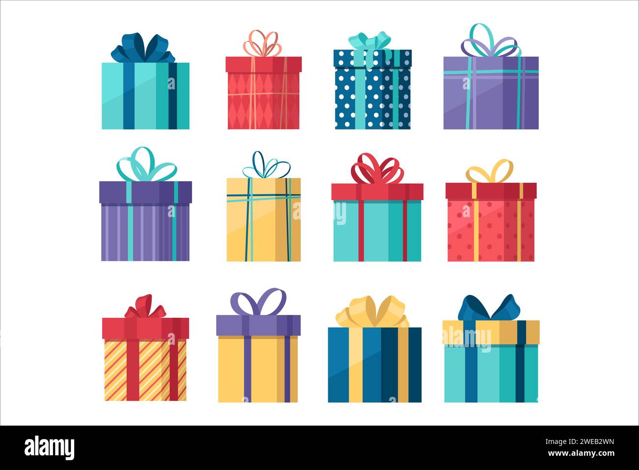 Set of vector gift boxes illustrations Stock Vector Image & Art - Alamy