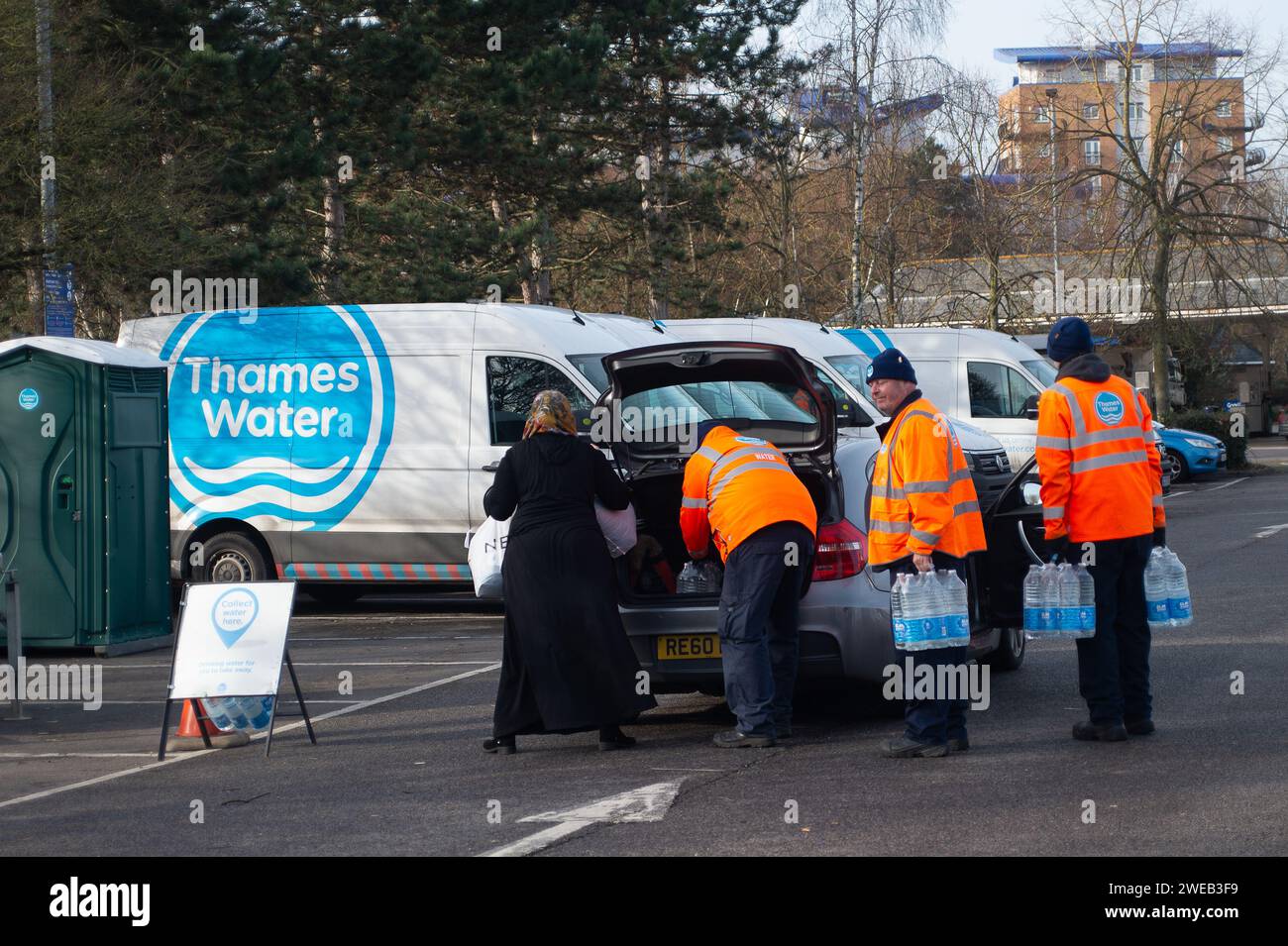 Reading, UK. 24th January, 2024. Water company, Thames Water were ...