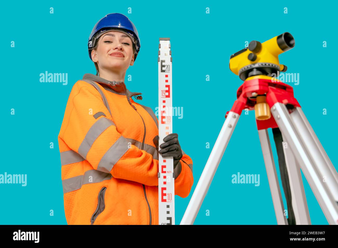 Engineer in orange hard hat hi-res stock photography and images - Alamy