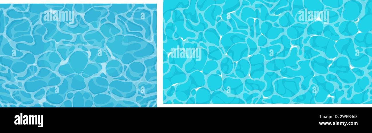 Water ripple surface with sunlight reflections in cartoon style, game ...