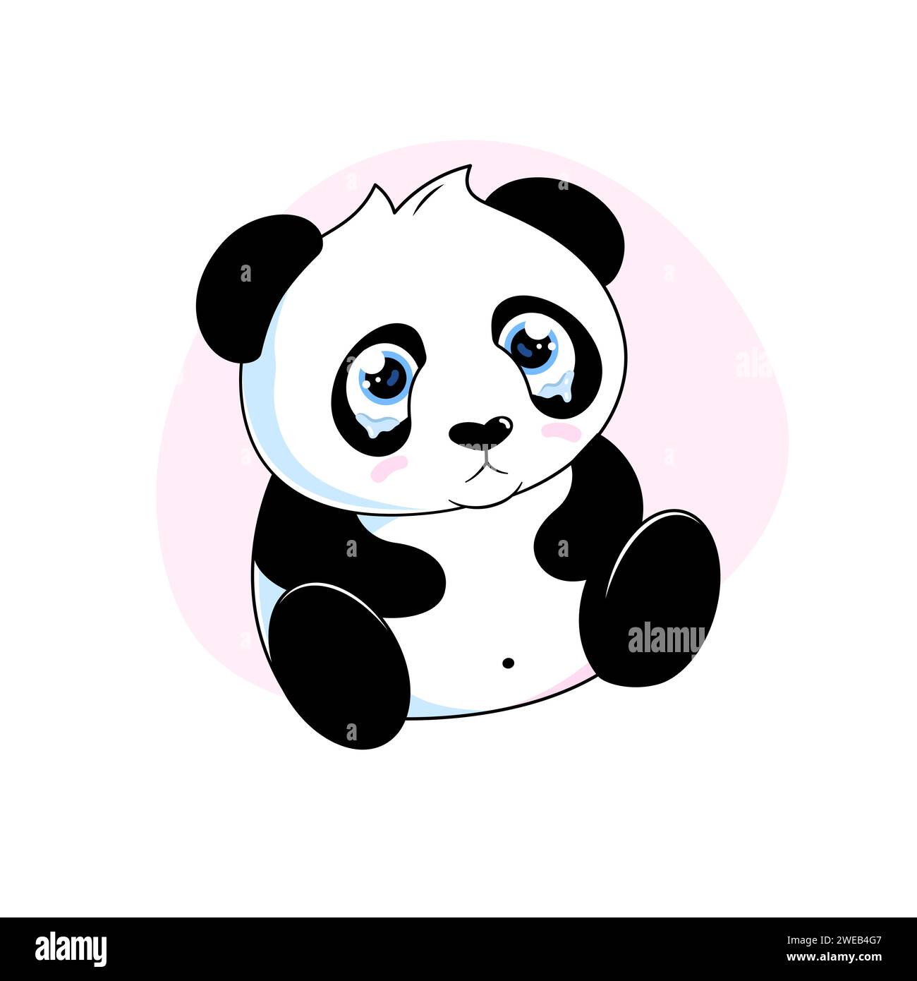Cute cartoon panda crying, vector illustration Stock Vector Image & Art ...