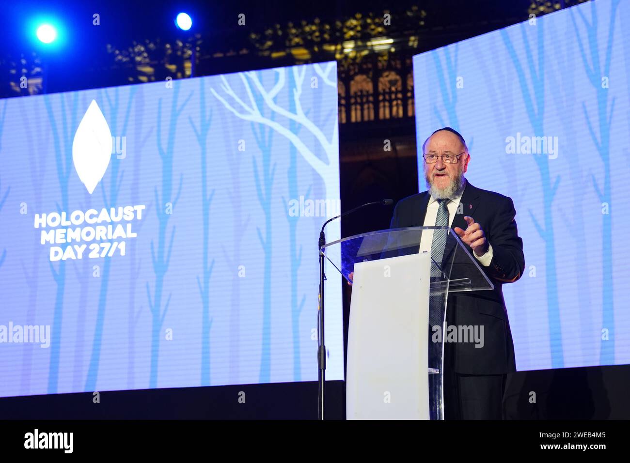 Chief Rabbi Ephraim Mirvis speaking at the Holocaust Memorial Trust ...