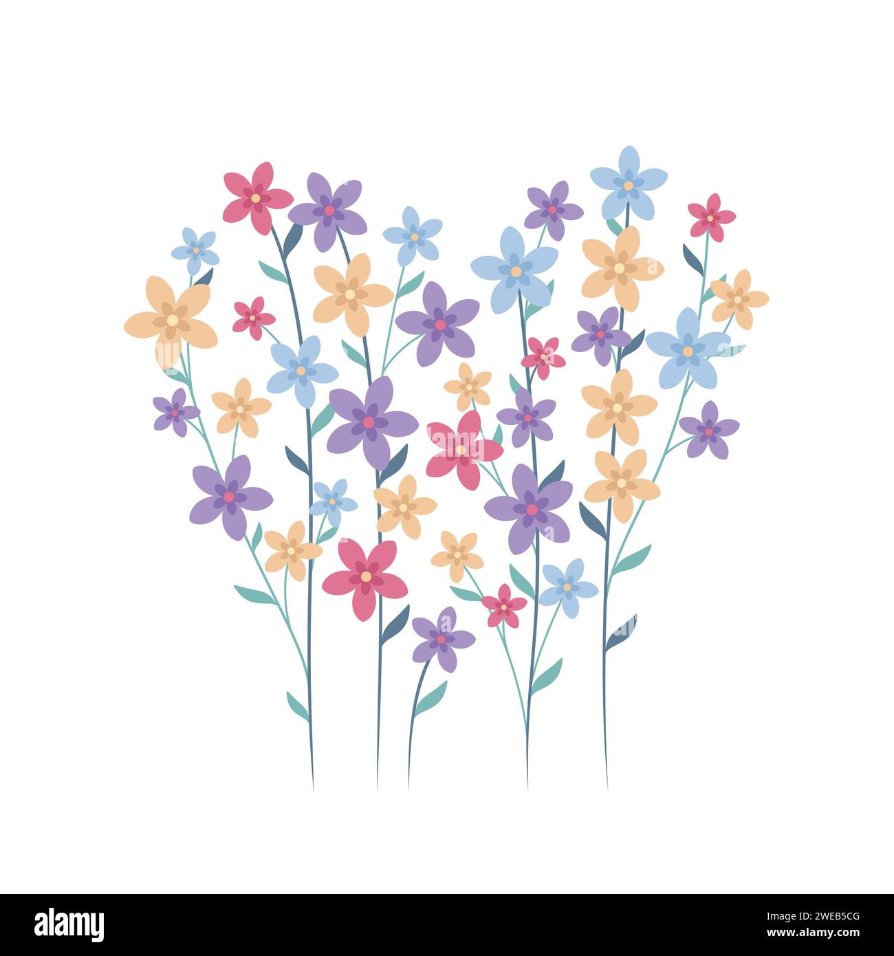 Flowers in the heart Stock Vector Images - Alamy