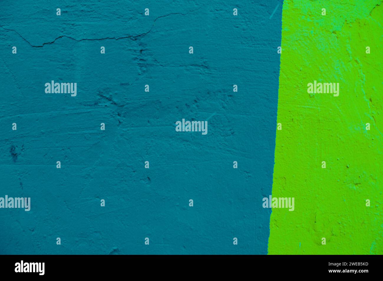 Wall Painted Two Tone. Abstract background of blue and green colors ...