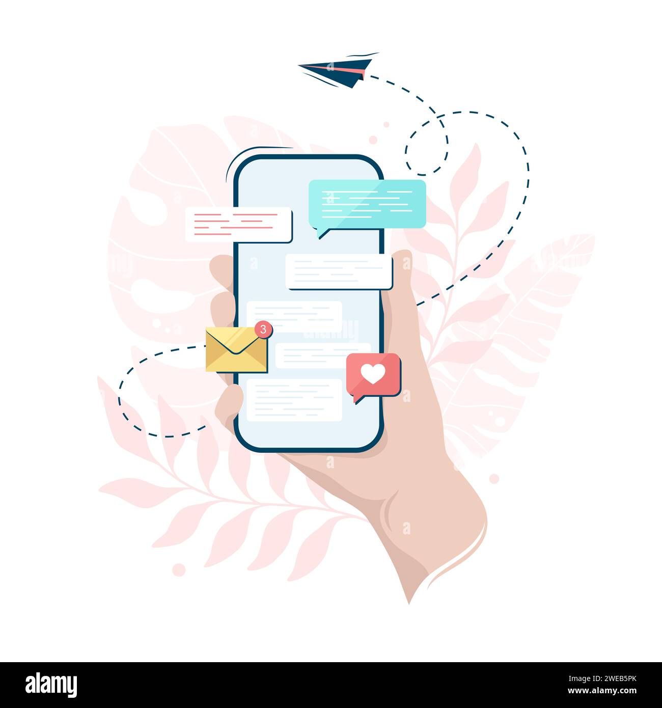 Woman smartphone email Stock Vector Images - Alamy