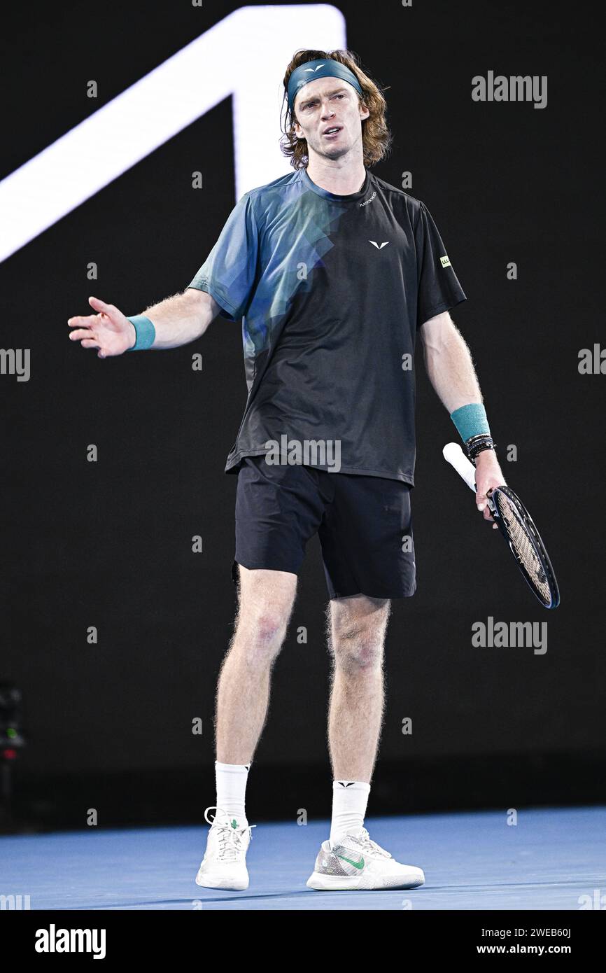 Andrey Rublev during the Australian Open 2024 Grand Slam tennis ...