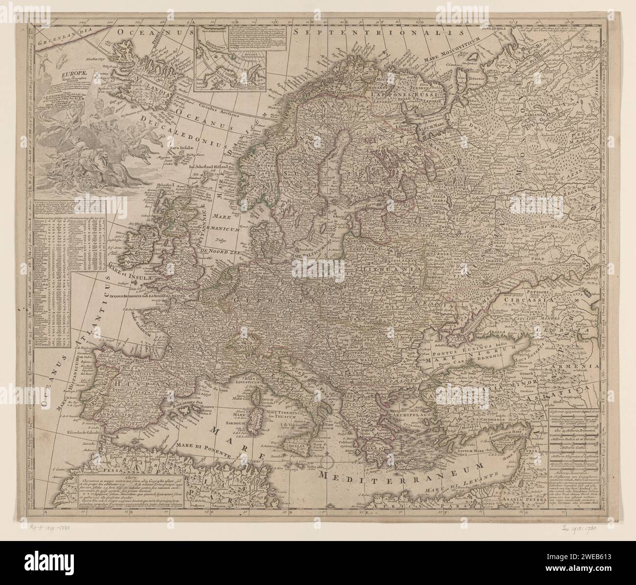 Map of Europe, Anonymous, 1675 - 1711 print Map of Europe. At the top ...