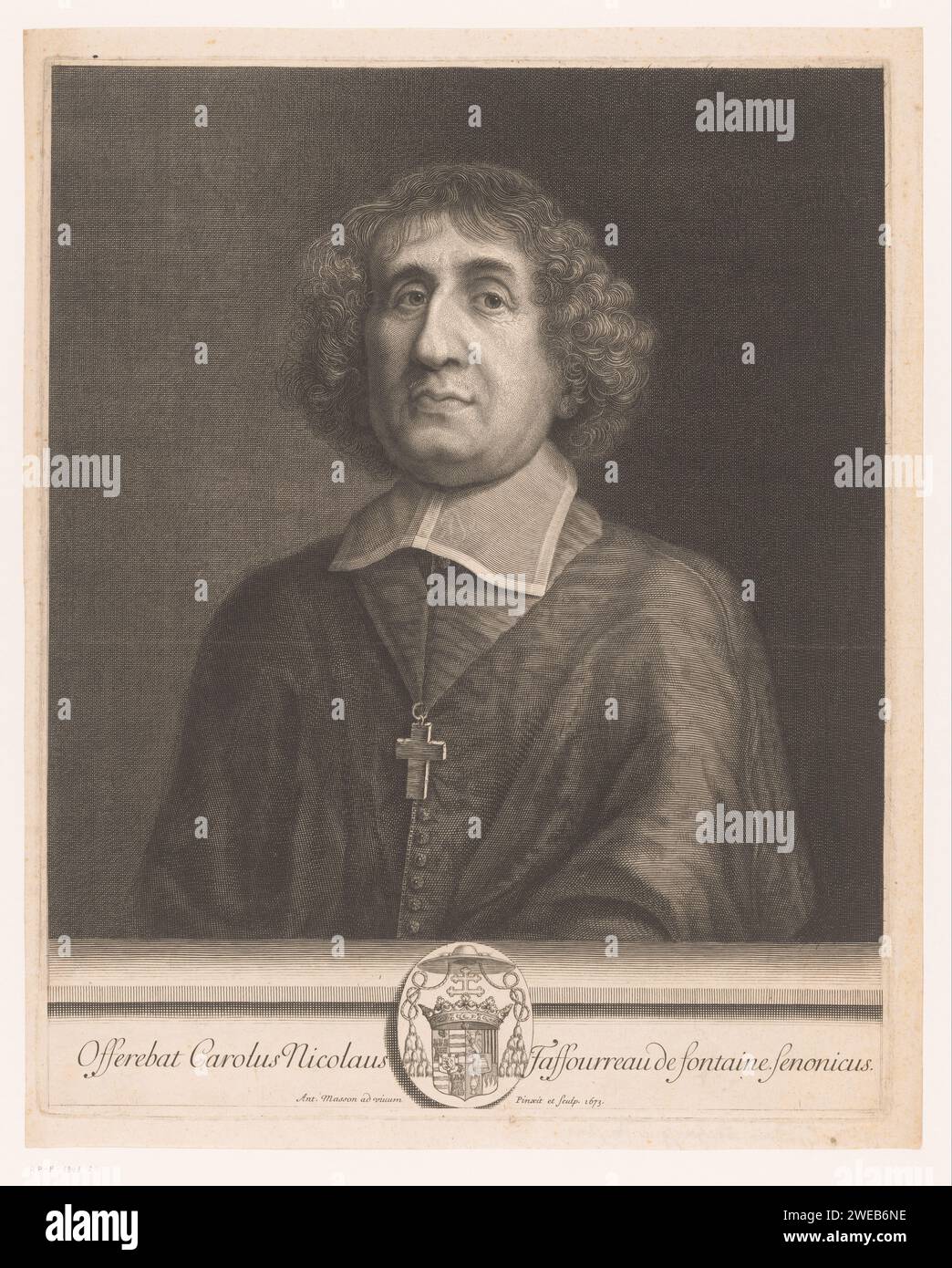 Portret van Louis Henri de Pardaillan de Gondrin, Antoine Masson, 1673 ...