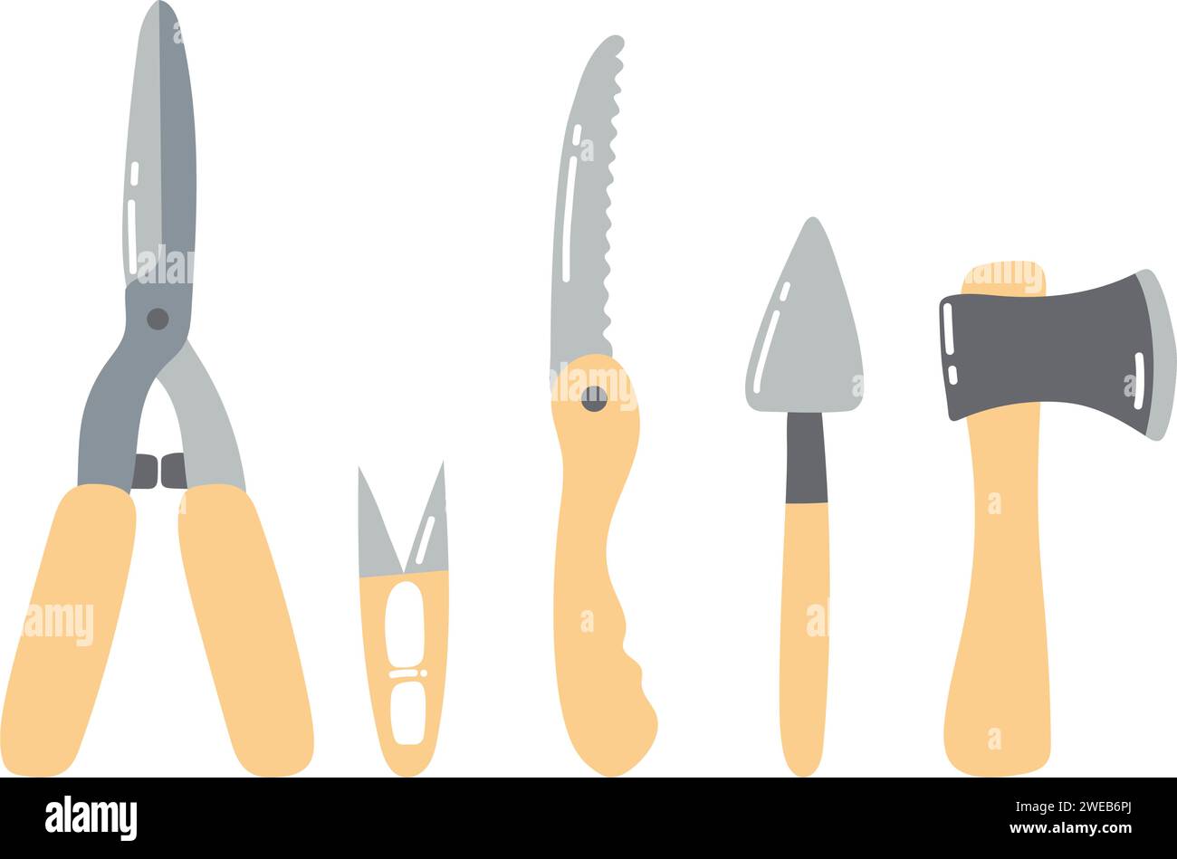 Hand drawn garden tools. Set of agricultural equipment Stock Vector ...