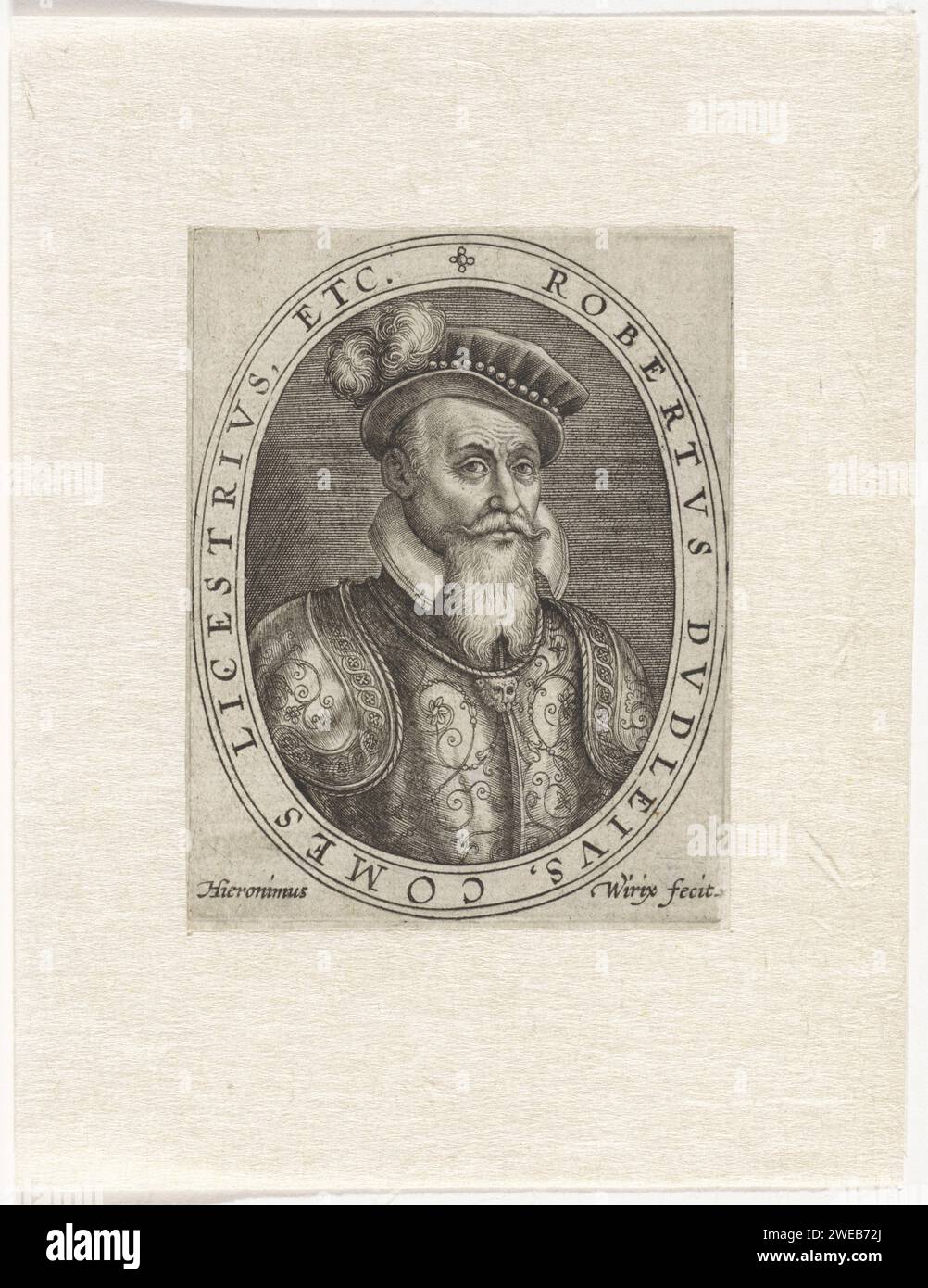 Portrait of Robert Dudley, count of Leicester, Hieronymus Wierix, 1585 ...
