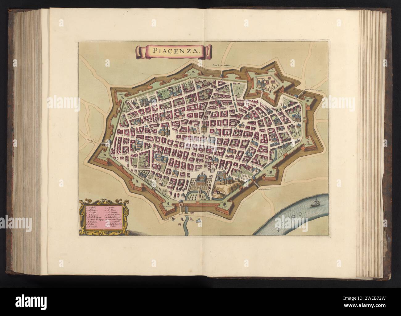 View of Piacenza in a nutshell perspective, Anonymous, 1693 - 1717 print View of Piacenza in a ...