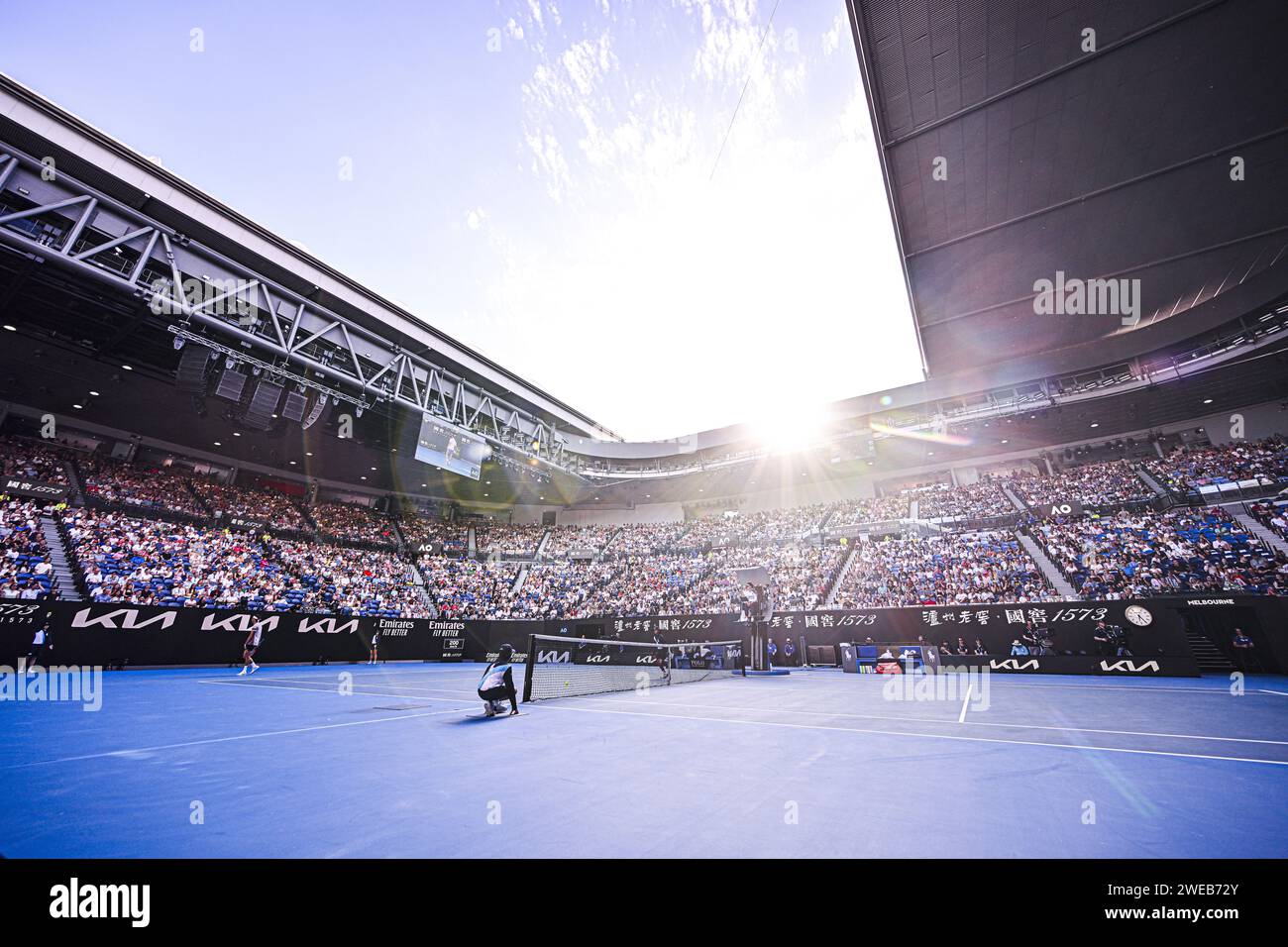 General atmosphere illustration view of the Rod Laver Arena center ...