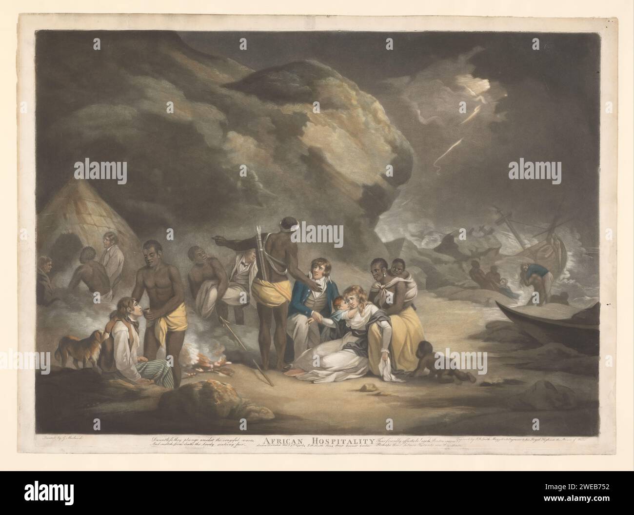 African people help British shipwrecked, John Raphael Smith, after ...