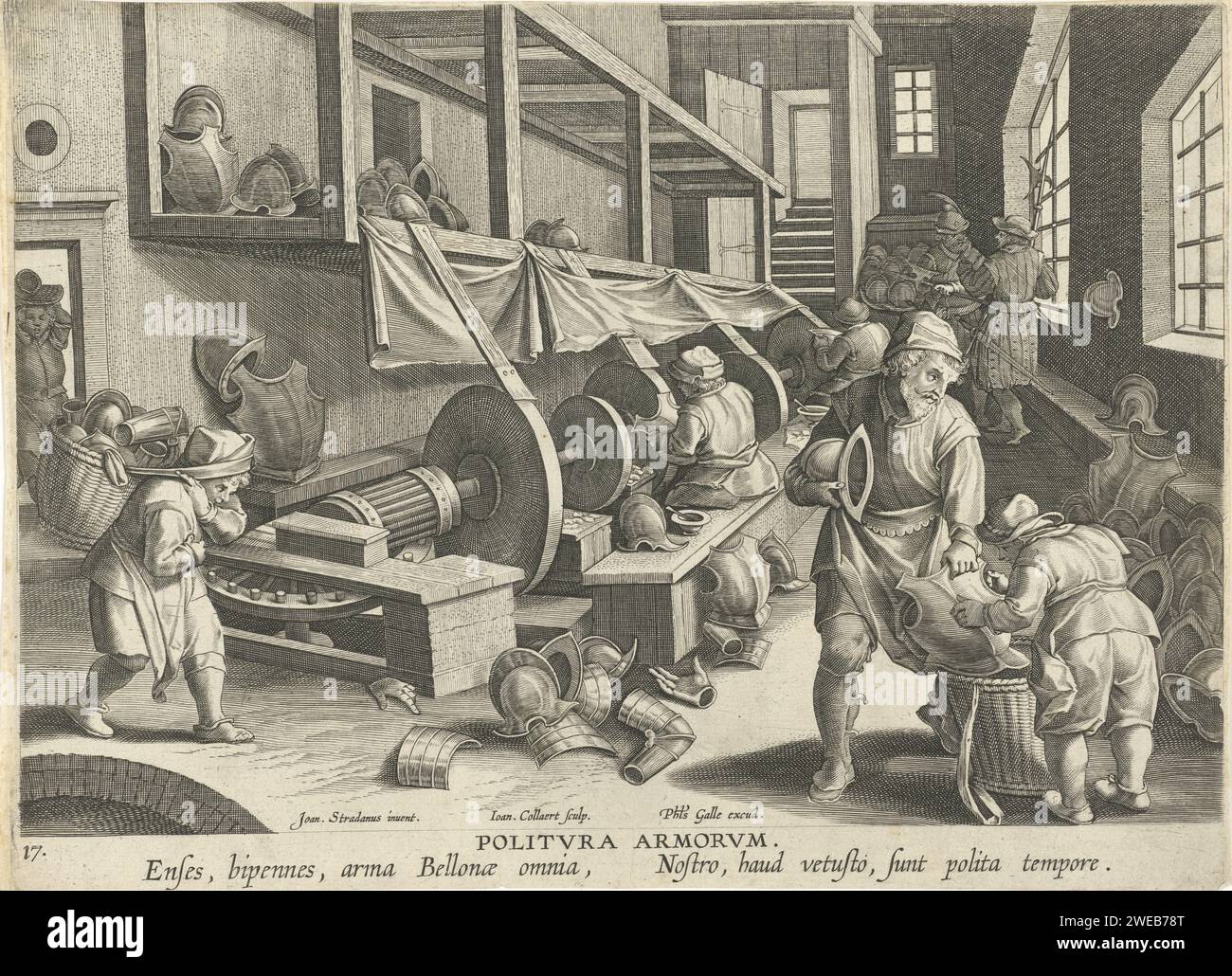 The invention of the polishing of armor hi-res stock photography and ...