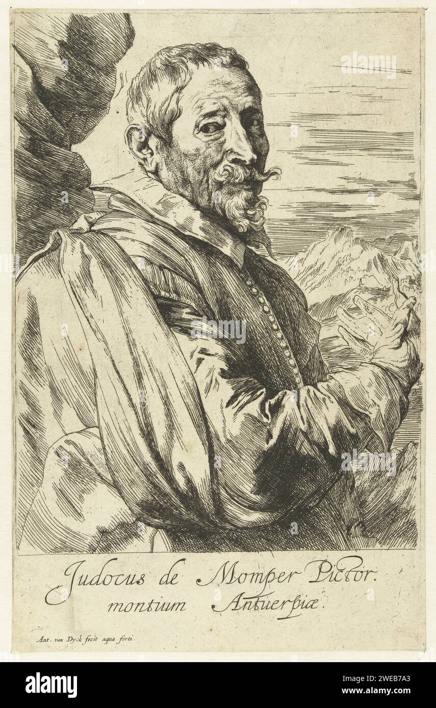 Portrait of Joos de Momper, Anthony Van Dyck, 1630 - 1641 print Portret ...