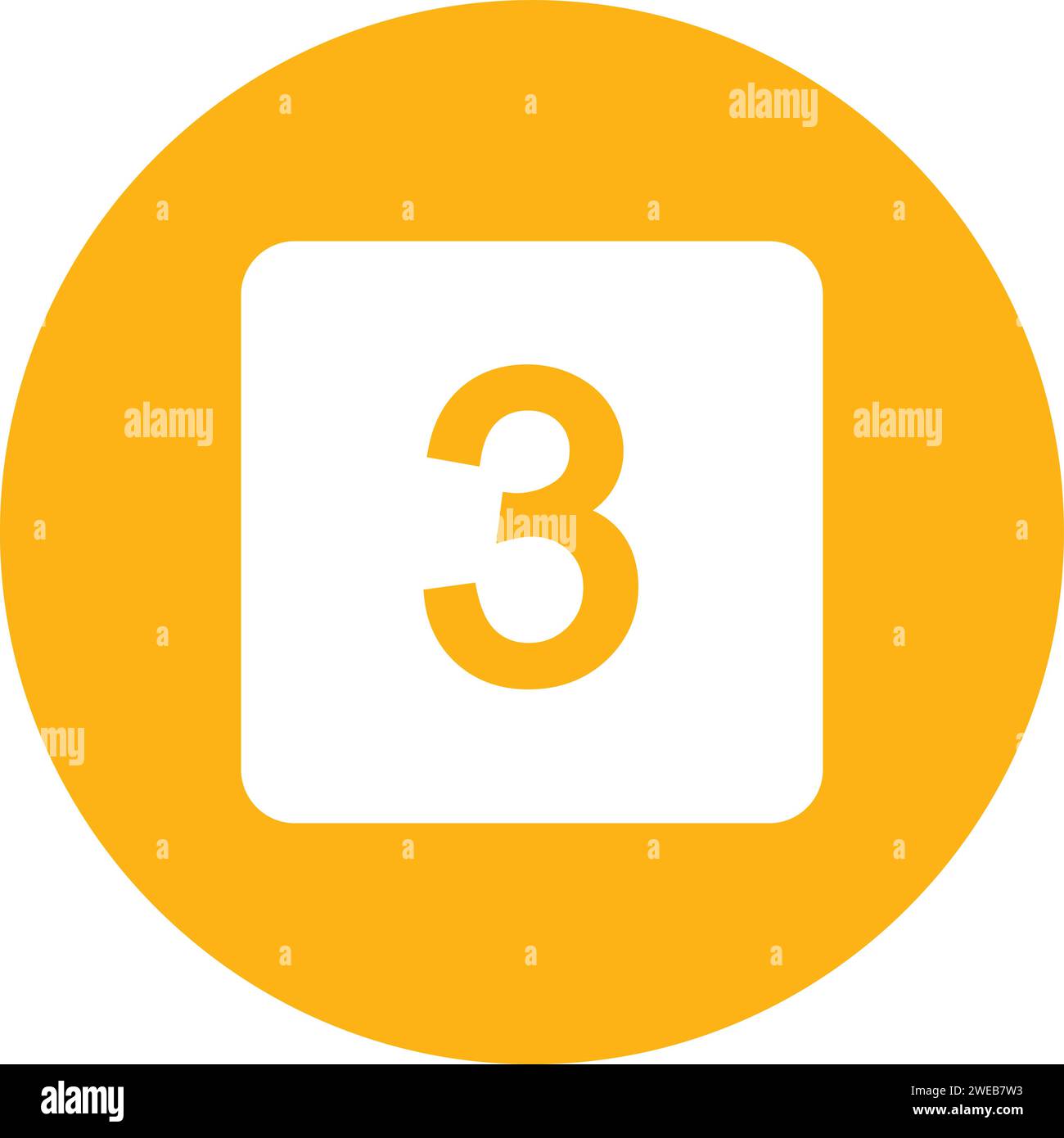 Keycap Digit Three icon vector image Stock Vector Image & Art - Alamy