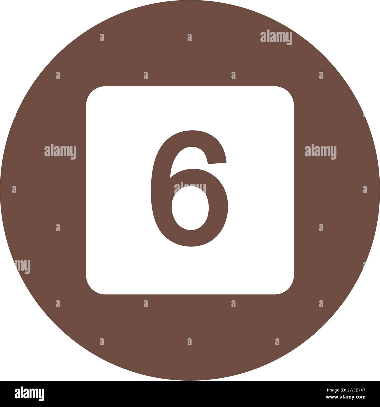 Keycap Digit Six icon vector image Stock Vector Image & Art - Alamy