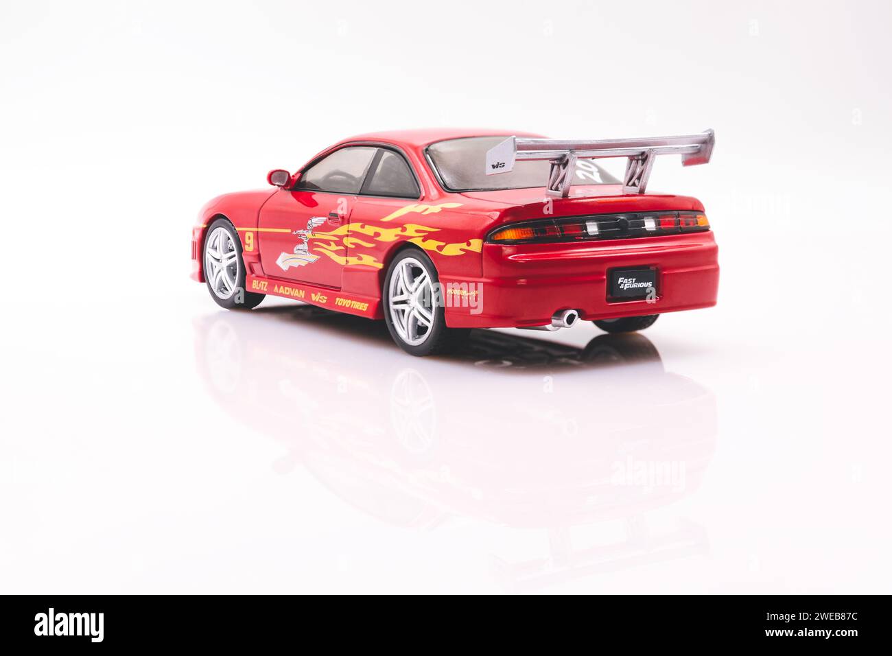 Fast&Furious Nissan 240SX 1:43 model car, rear view, white background ...