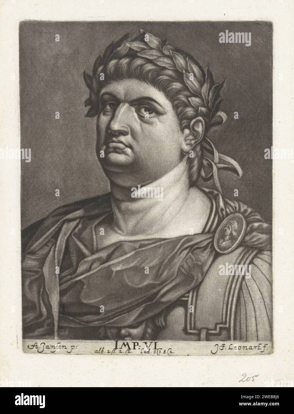Portrait of Emperor Nero, Johann Friedrich Leonard, after Abraham ...