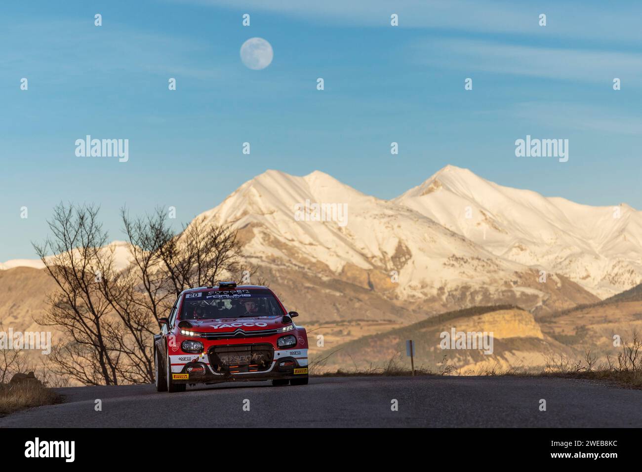 Gap, France. 24th Jan, 2024. 20 ROSSEL Yohan, DUNAND Arnaud, Citroen C3 ...