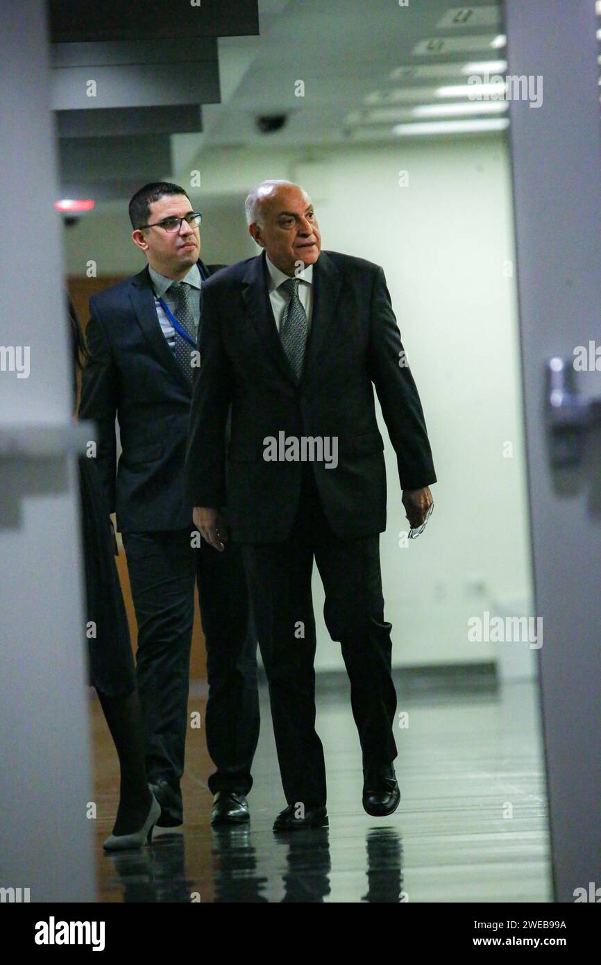 New York, New York, USA. 24th Jan, 2024. The Algerian Minister of ...
